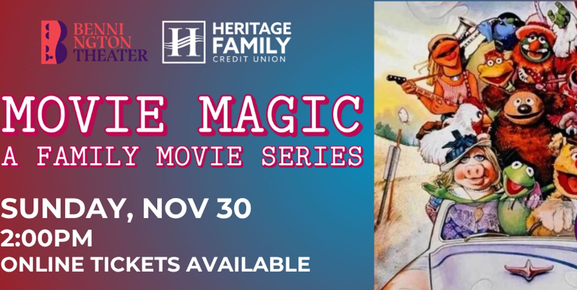 Nov 30: Movie Magic Series: The Muppet Movie